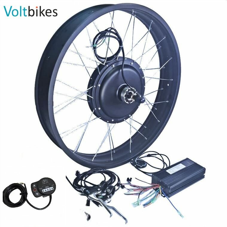 Мотор-колесо для фэтбайка переднее, 24" 1500Вт, KT LED 900, 135мм, прямой привод, набор (KT-DDK)