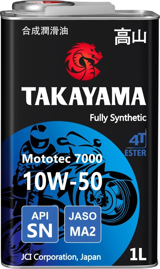 Takayama TAKAYAMA MOTOTEC 7000 4T SAE 10W-50 API SN JASO MA-2, 1L