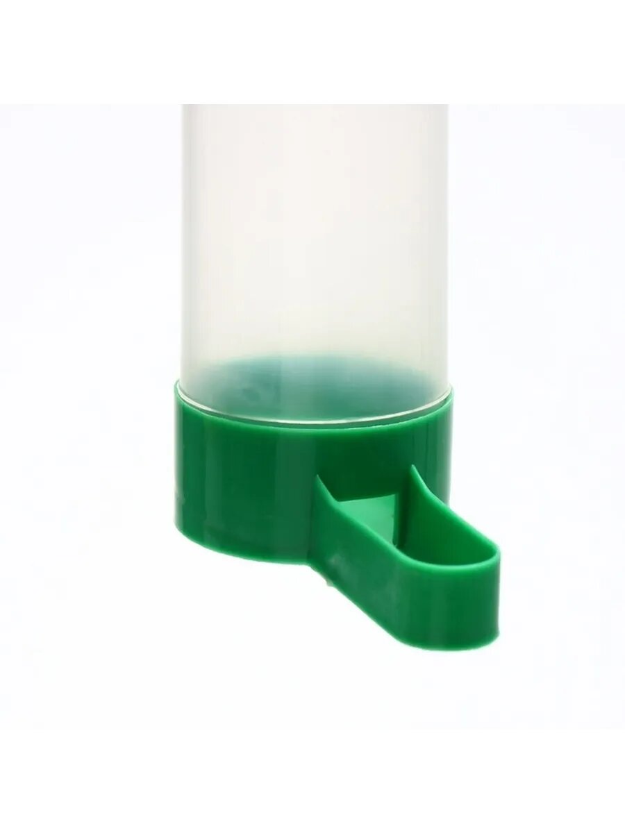 Компактная зелёная поилка-кормушка для птиц