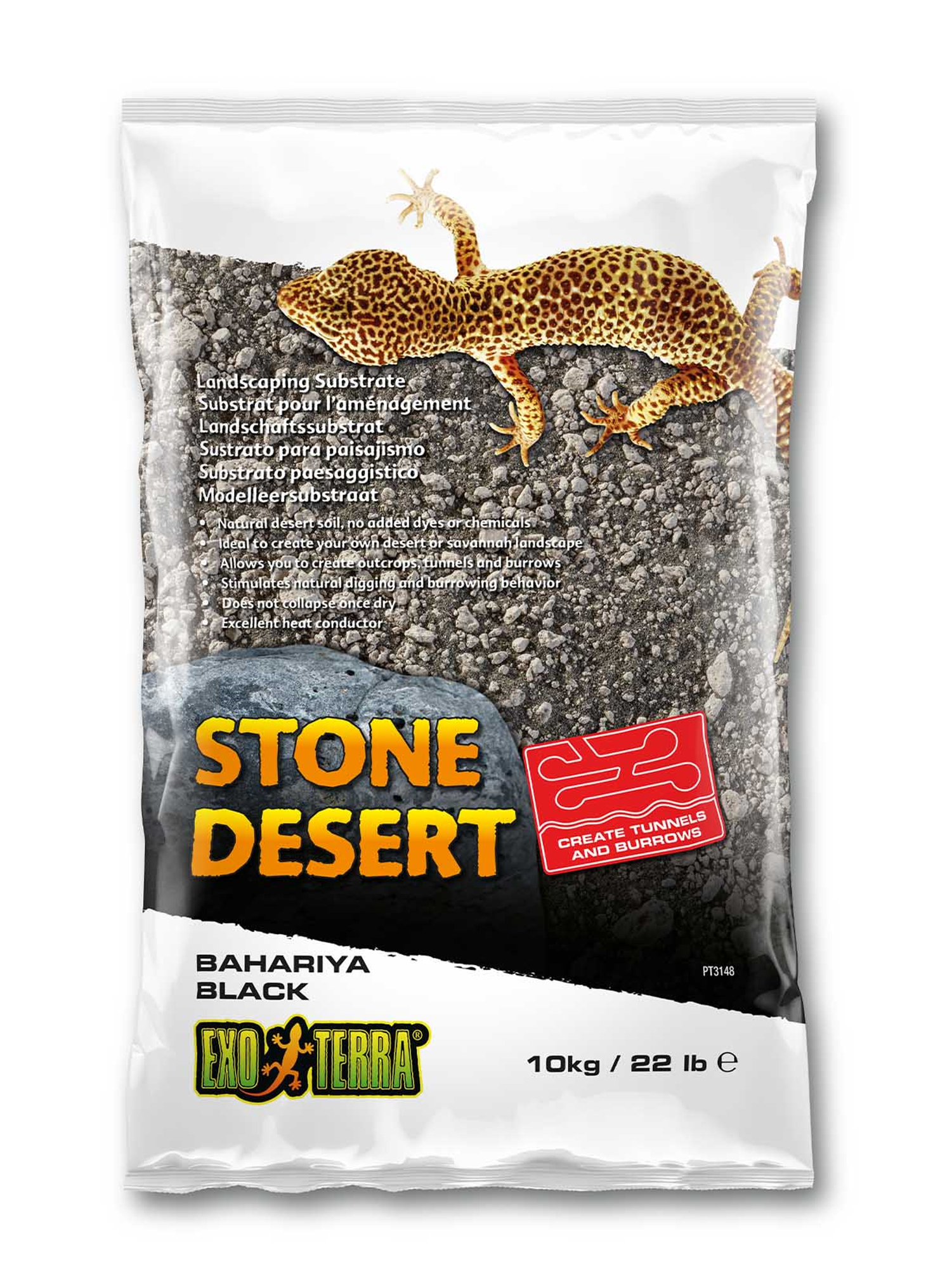 Грунт пустынный с глиной Exo-Terra Bahariya Black Stone Desert черный 10 кг