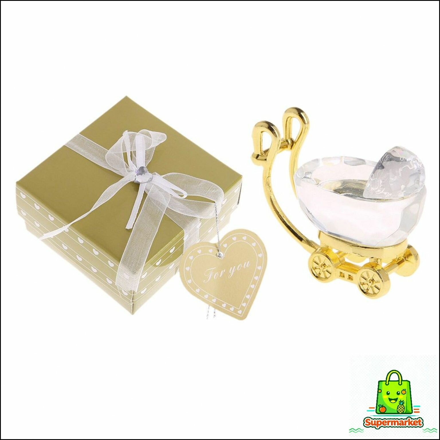 Эксклюзивная коляска из хрусталя для крестин, презент на детский праздник или рождение