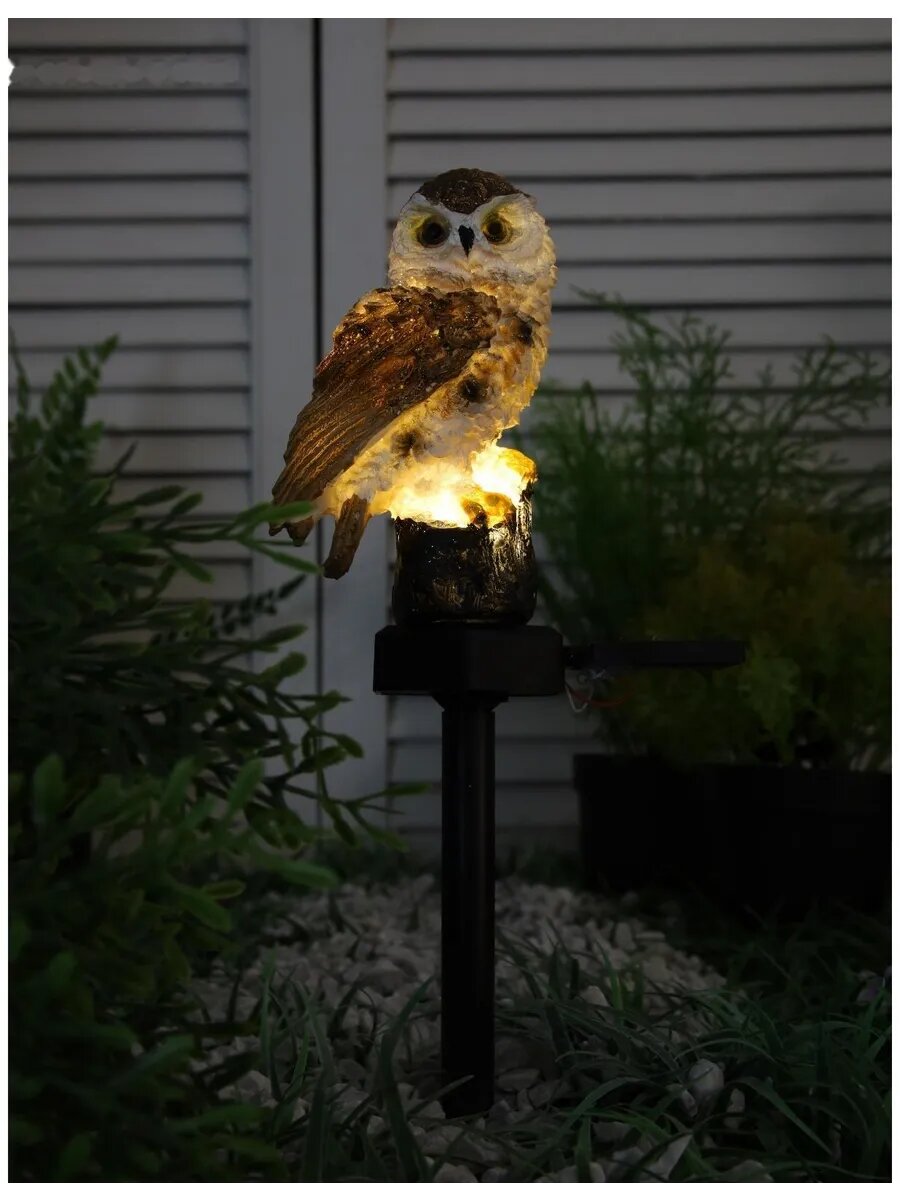 Светильник садовый на солнечной батарее сова