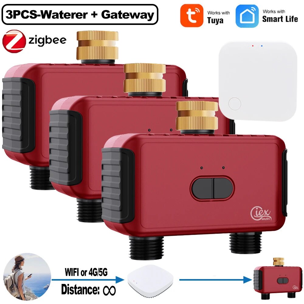 Wi-Fi таймер полива Giexperience 2 зоны 3PCS-Valve-HUB