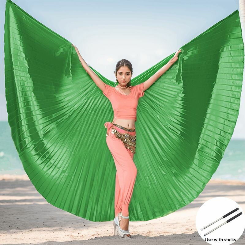 1 штука ткани с крыльями бабочки и 2 штуки телескопических стержней для аксессуаров для танца живота