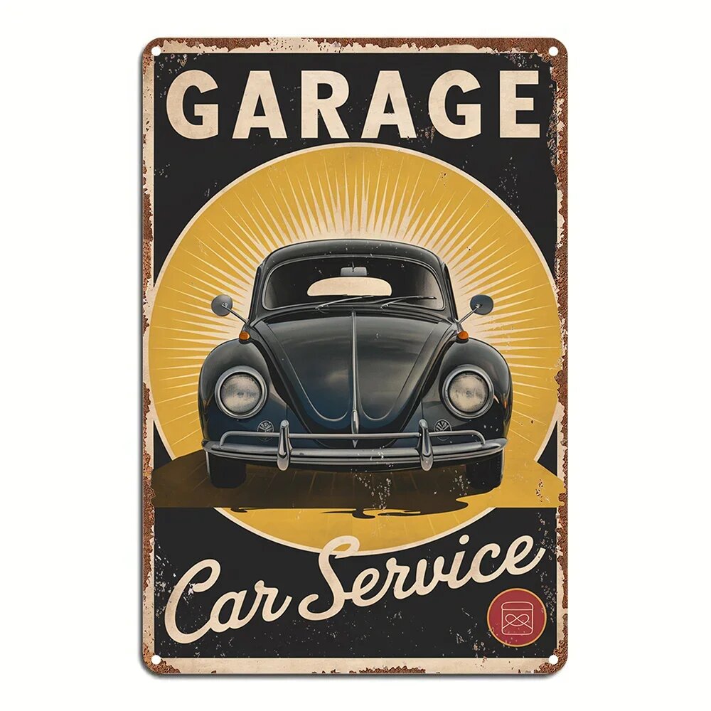 Металлическая вывеска "Гараж. Car Service" (Волксваген)