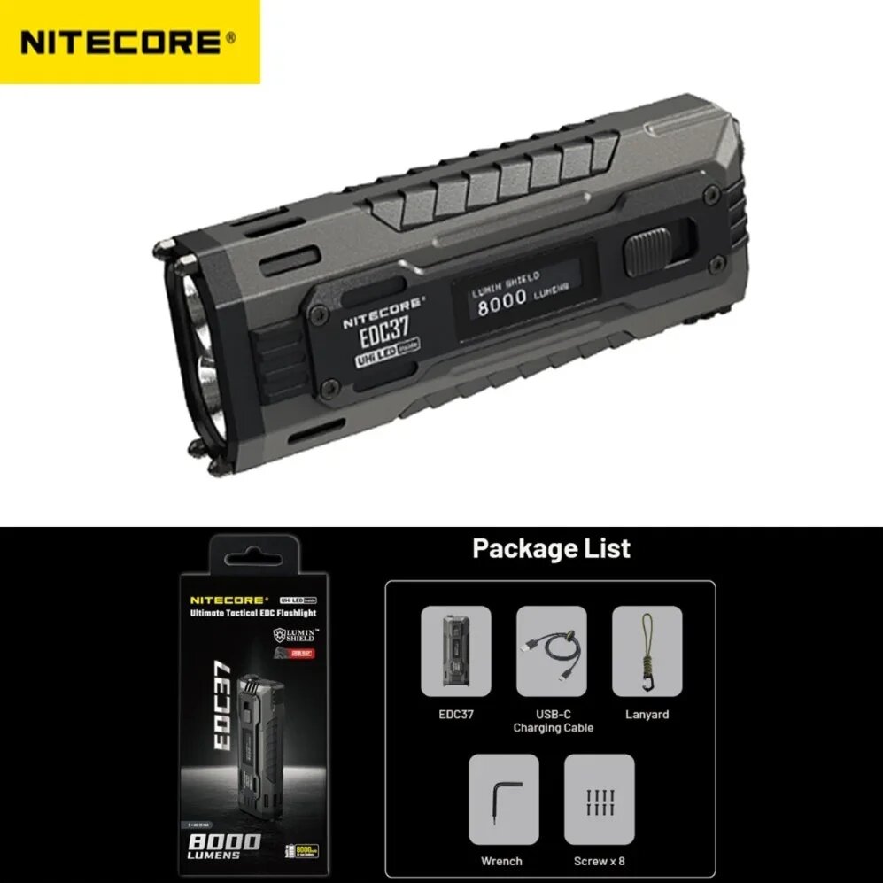 NITECORE EDC37 алюминиевый фонарик 8000 люмен