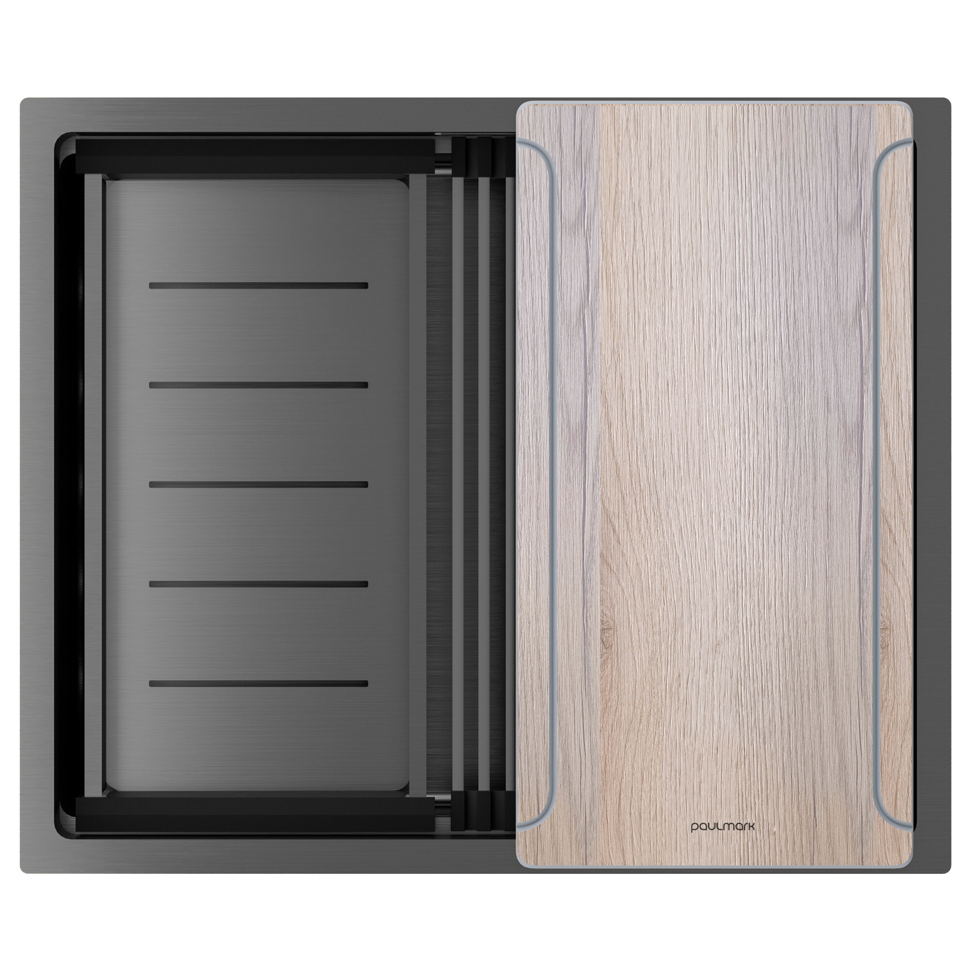 Кухонная мойка Paulmark NEXT-MULTI SINK 54 UNI PM785445-GM вороненая сталь Нержавеющая сталь