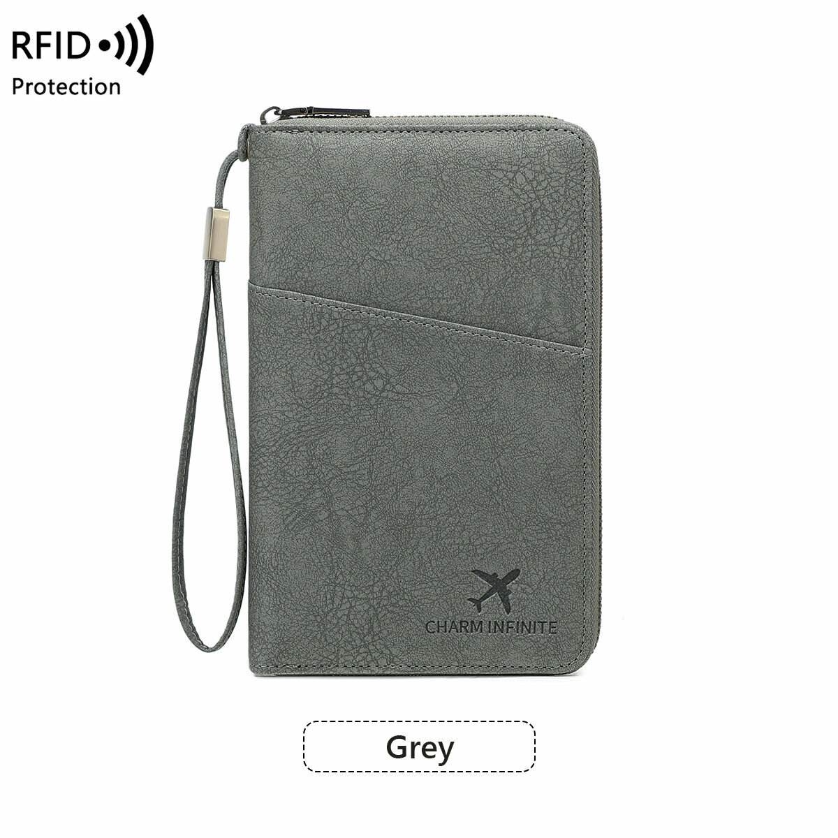 ZY Паспортный чехол RFID Защита данных ПУ Кожа Большой объем для путешествий RFID
