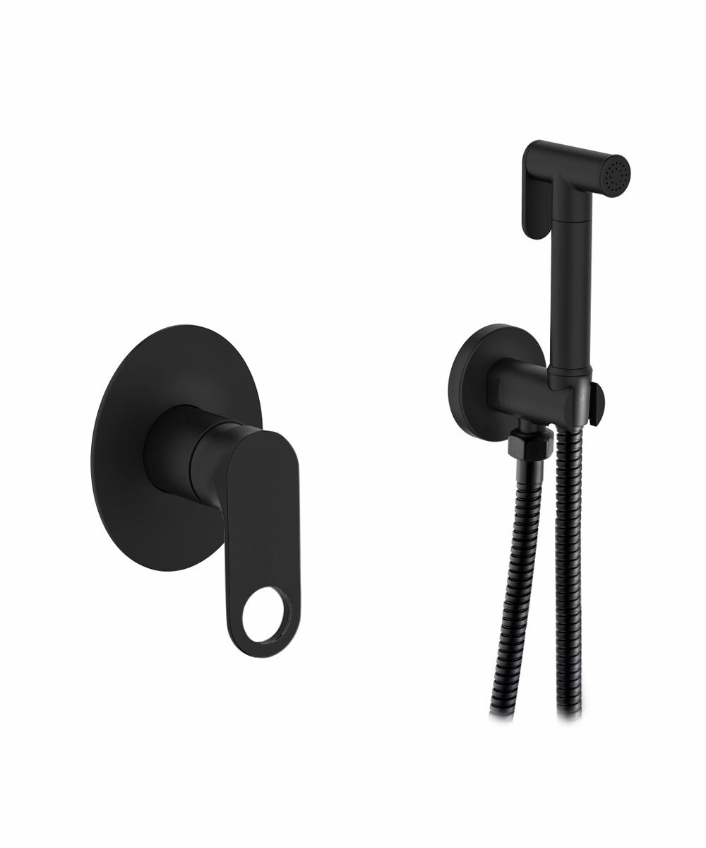 Встраиваемый смеситель с гигиеническим душем для биде от бренда Vieir V043552-C черный