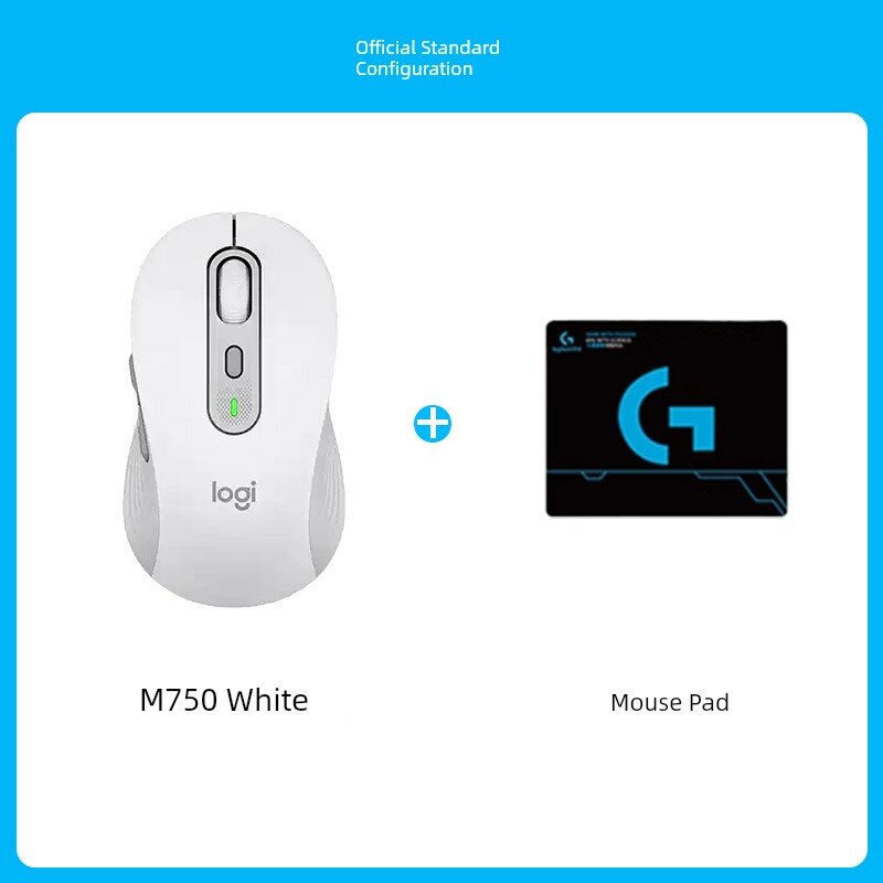 Беспроводная Bluetooth-мышь Logitech M750/L, бесшумная, для офиса, компьютера, ноутбука Apple, с адаптером-приемником.