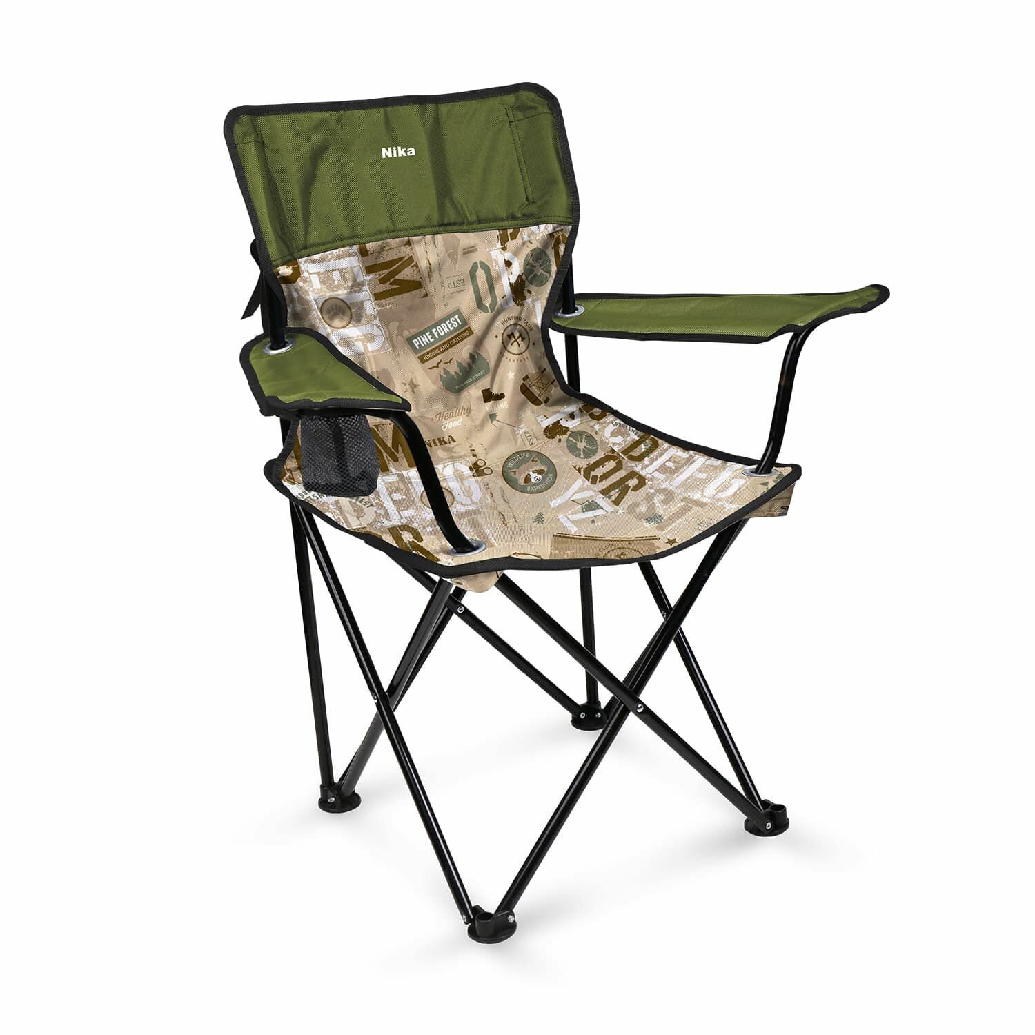 Кресло складное с подлокотниками 82*50*76см