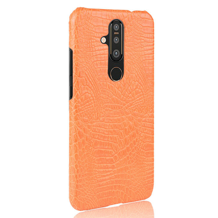 Чехол-панель Чехол. ру для Nokia X71 тонкий задний бампер на пластиковой основе с отделкой под кожу крокодила оранжевый