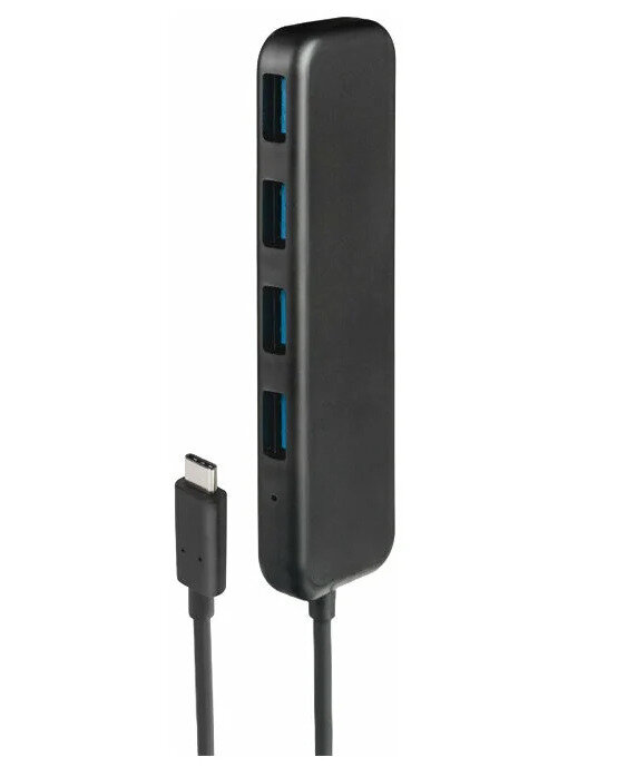 USB-концентратор Rombica Type-C Hub, разъемов: 4, черный