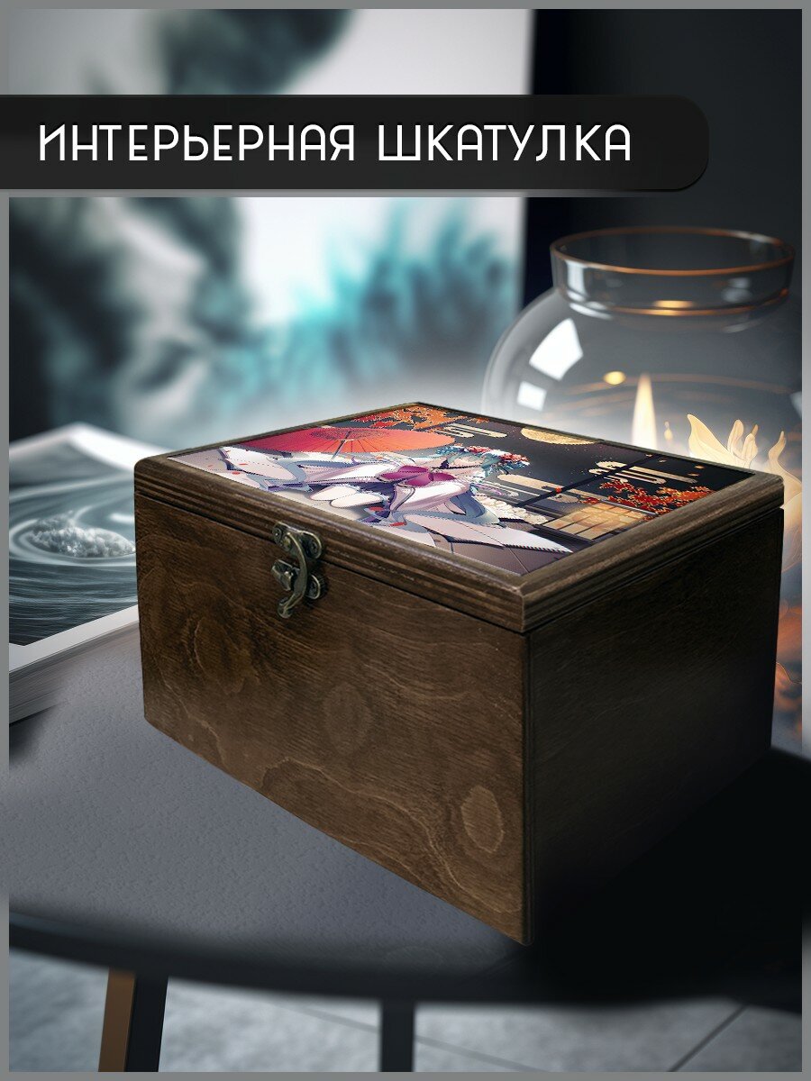 Шкатулка интерьерная для украшений универсальная 22x17x12 см аниме Хацуне Мику (музыка, вокалоиды, Япония, эстетика, кавай) - 2000