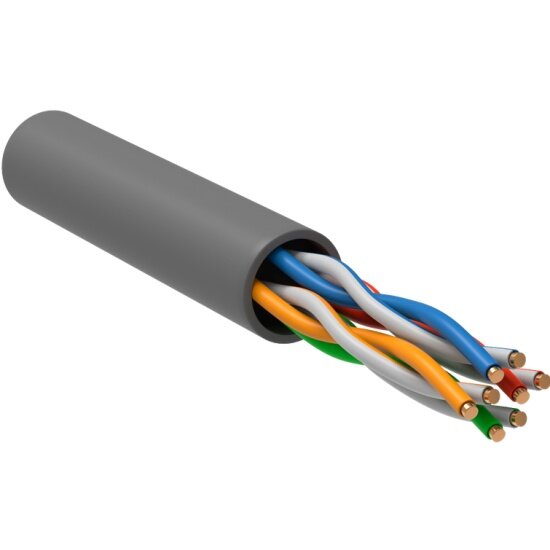 Витая пара Itk LC1-C5E04-121-T-R, U/UTP 5E 4х2х24AWG LSZH серый (305м)