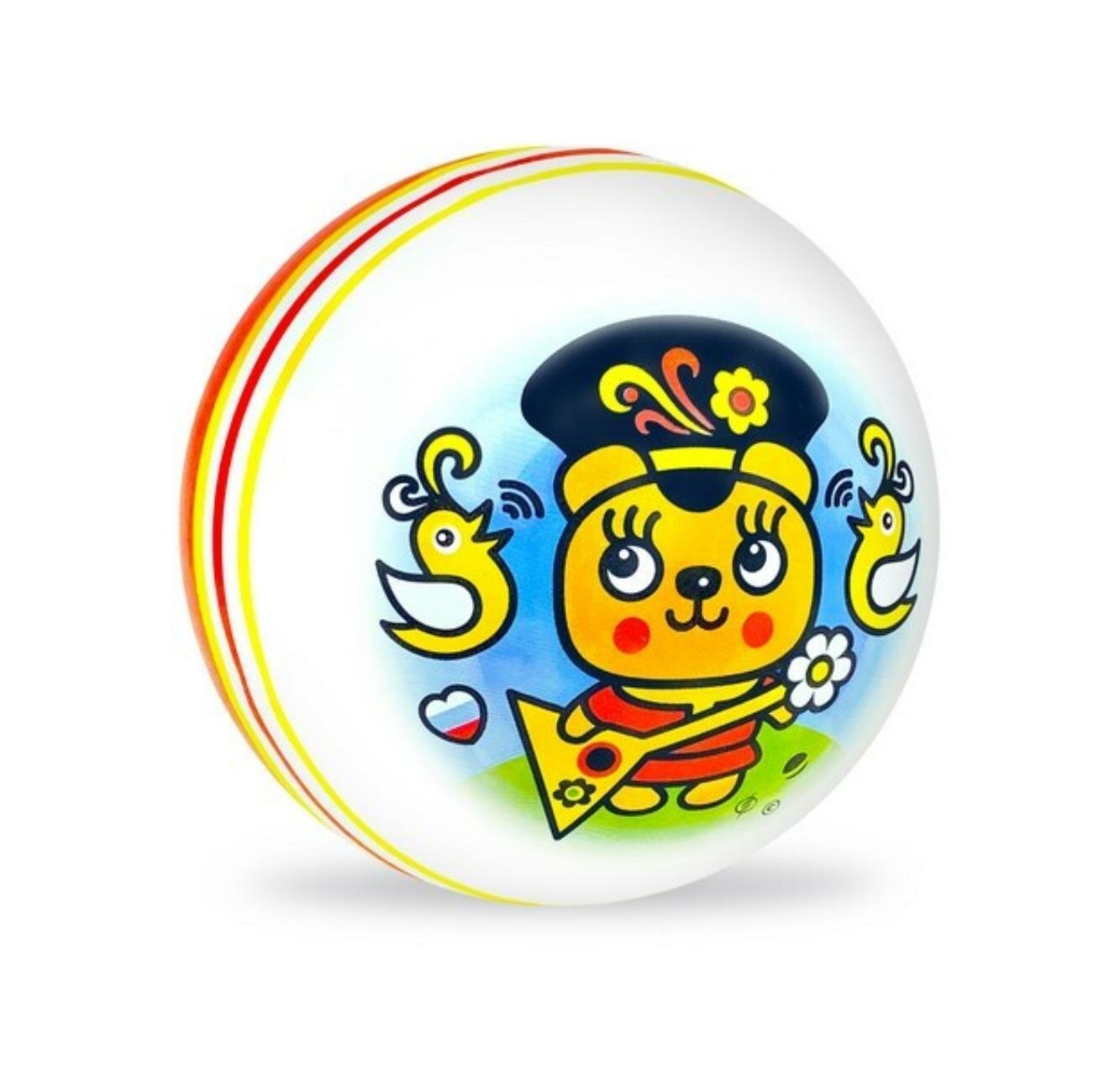 Мяч ПОЙМАЙ "Мишка с балалайкой", диаметр 15см, резина, для детей 1-9 лет