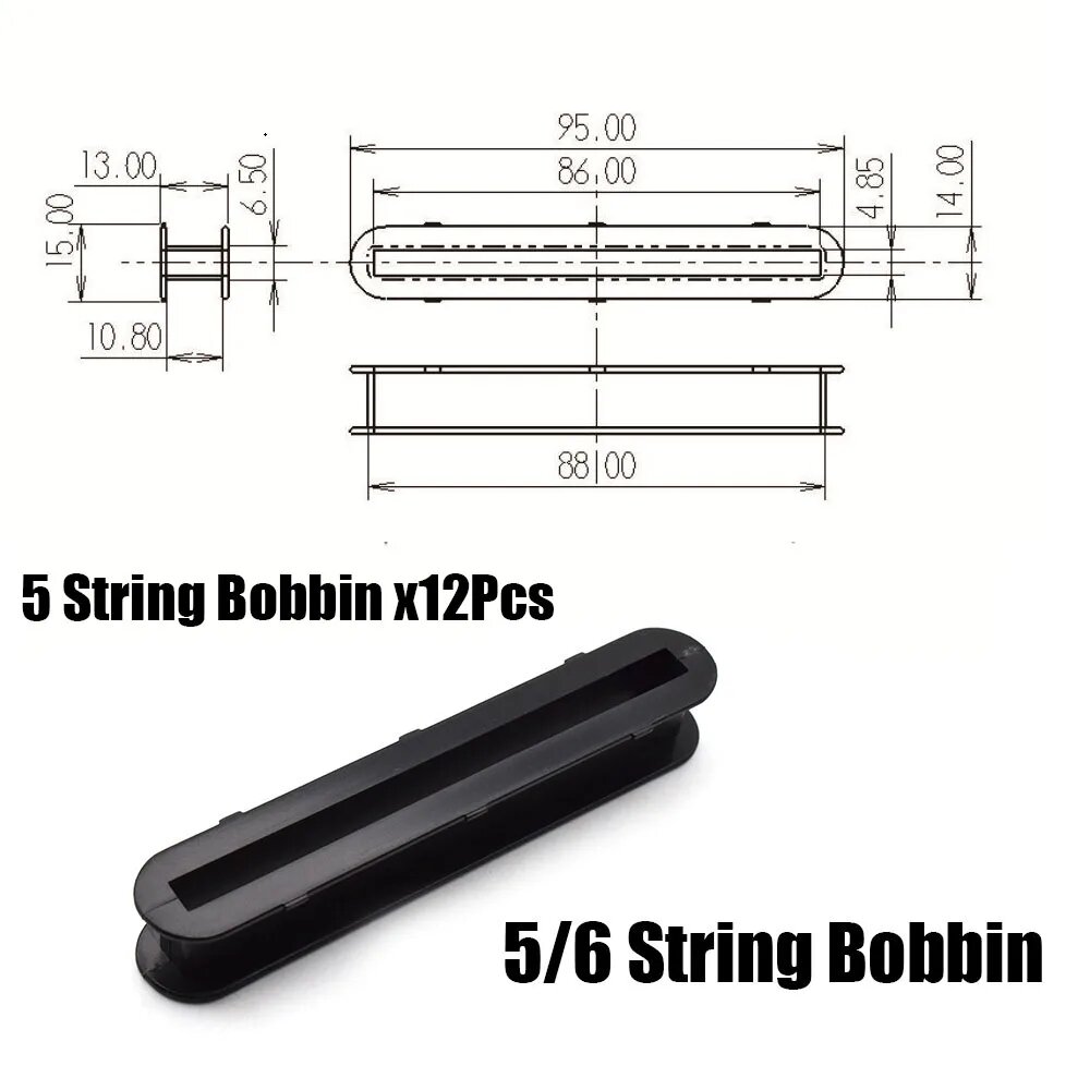 Пластиковые чехлы для пикапов IFUNPLAY 0659-SYG черные 5 String Bobbin x12