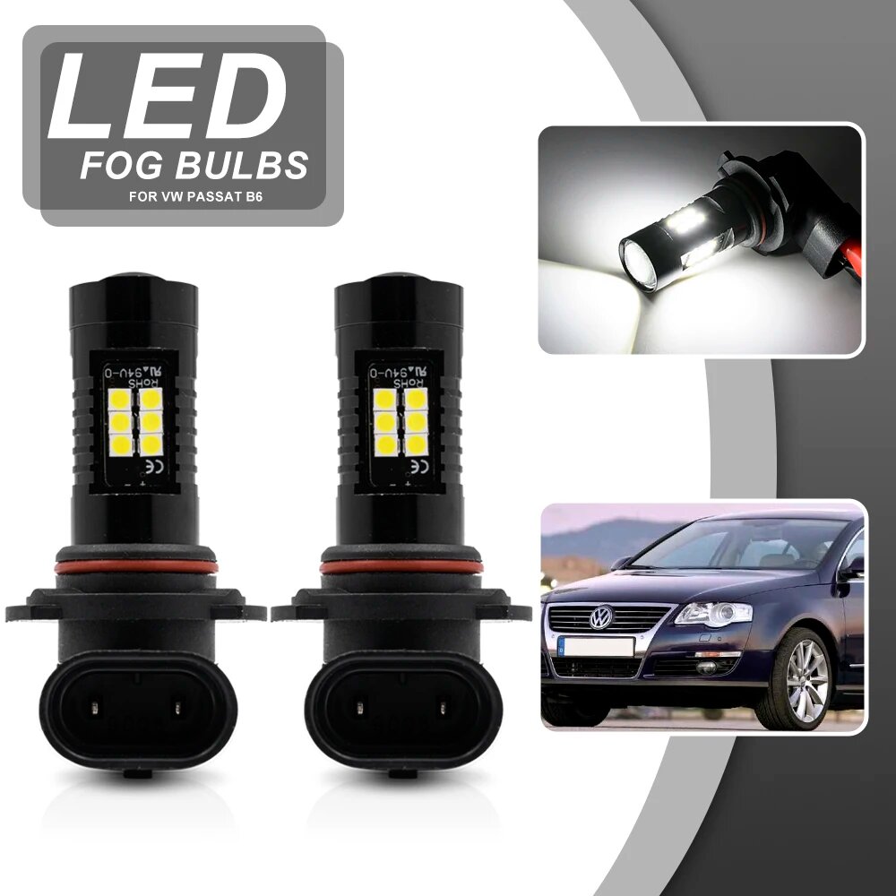 2x 1200Lm 9006 HB4 светодиодные противотуманные фары для VW Passat B6 2006 2007 2008 2009 2010 2011 передний бампер фары дальнего света