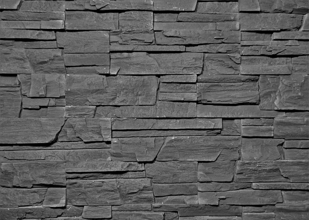 Искусственный Камень Русский Камень Архангельский Грот Графит Артикул 06.09 Ш29хВ9.5 см 1м2.