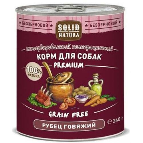 SOLID NATURA Premium Консервированный корм д/собак Рубец говяжий 240гр