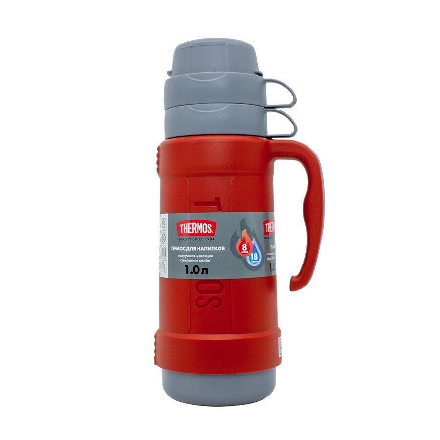Термос со стекл. колбой тм THERMOS 40-100 Red 1.0L 674128