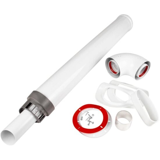 Коаксиальный комплект Camino 60/100 универсальный антилед (хомут, стакан 60/50, фланец, 2 манжеты)