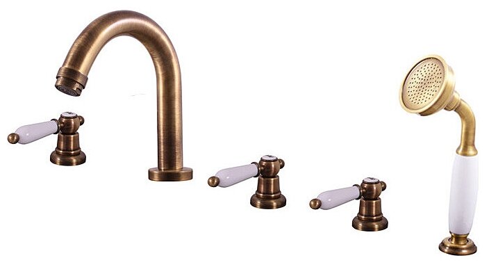 Смеситель на борт ванны Rav Slezak Morava retro MK562.5PSM Бронза