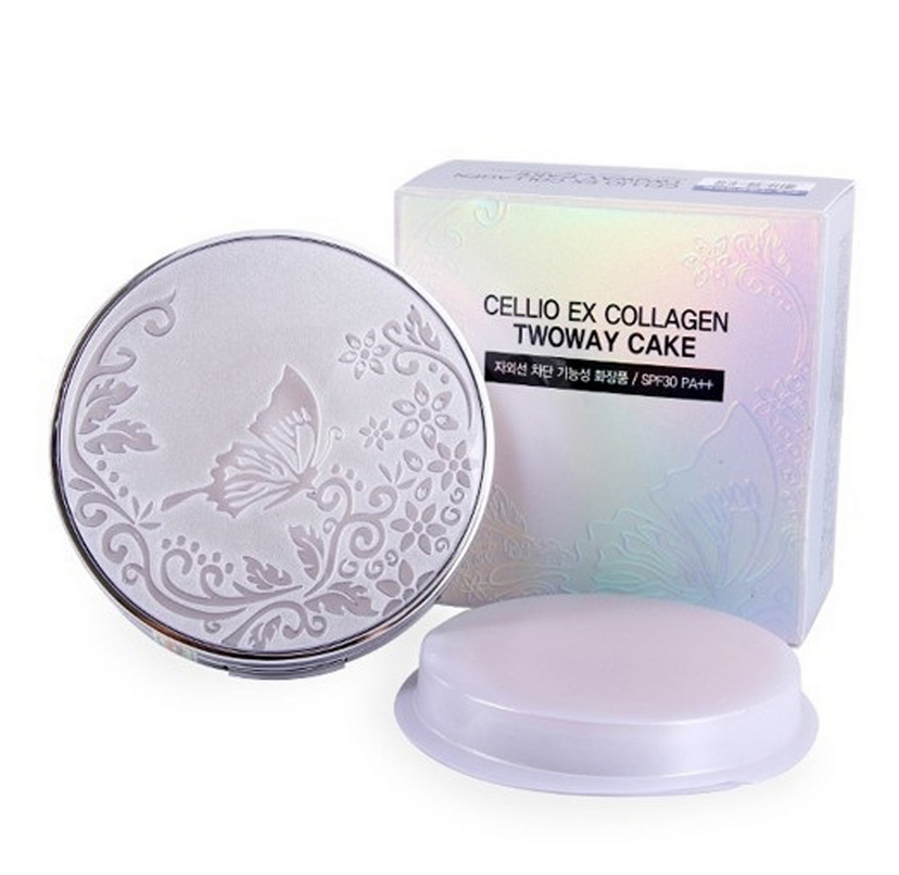 Пудра Dr.Cellio для лица с коллагеном компактная с зап. блоком EX Collagen Twoway Cake, тон 13, 2*15 гр