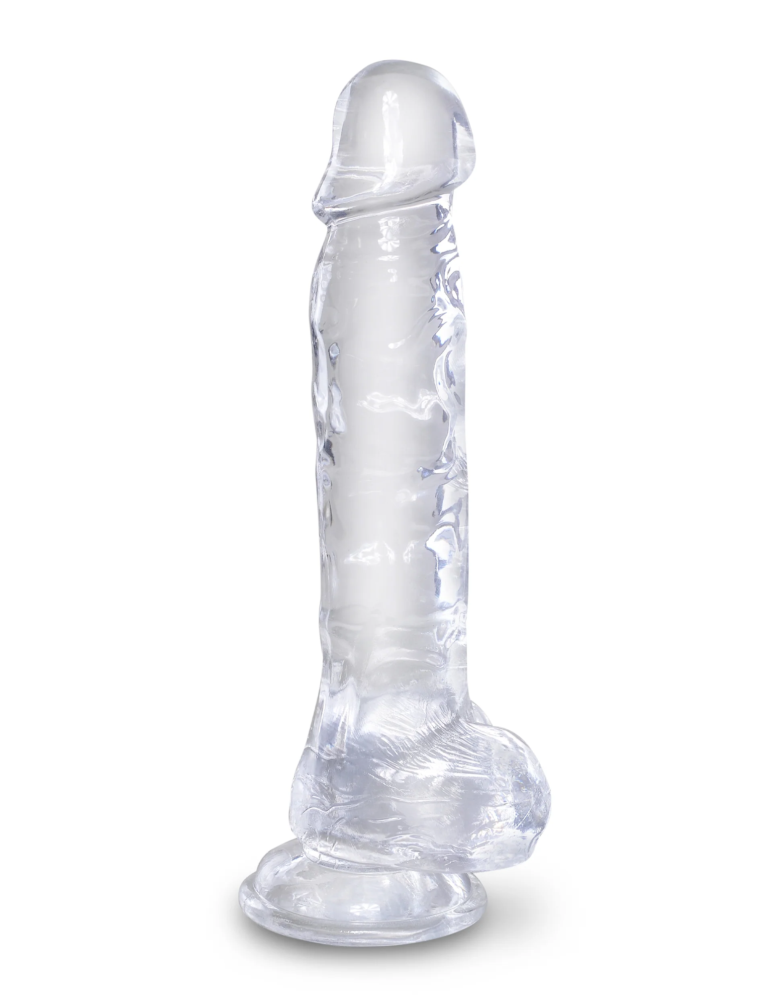 PipeDream King Cock Clear, Cock with Balls 8" Фаллоимитатор с мошонкой, прозрачный (22.2, Ø 5.1 см)