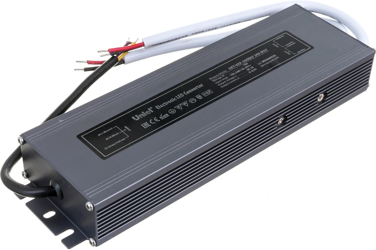 Uniel блок питания 200B67 24V IP67 2 выхода UET-VAF UL-00007580
