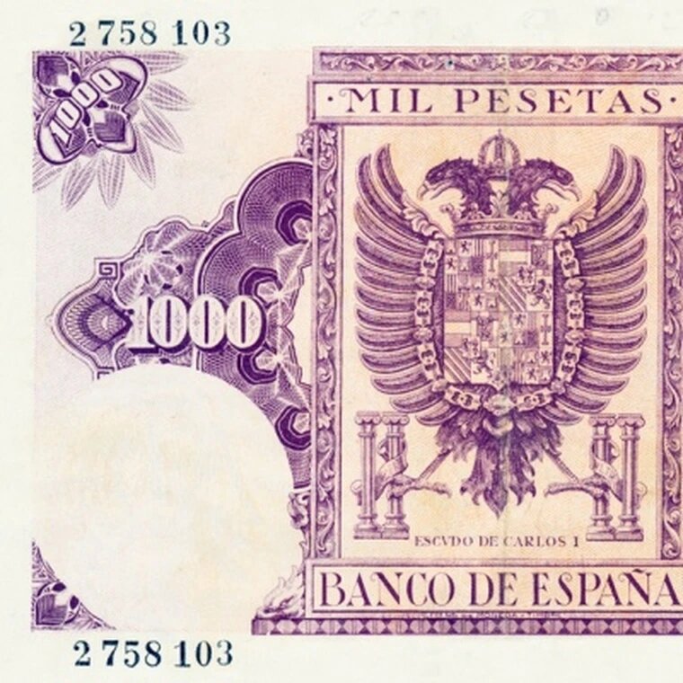 1000 песет 1940 года Испания, сувенирная копия, банкноты и купюры редкие коллекционные