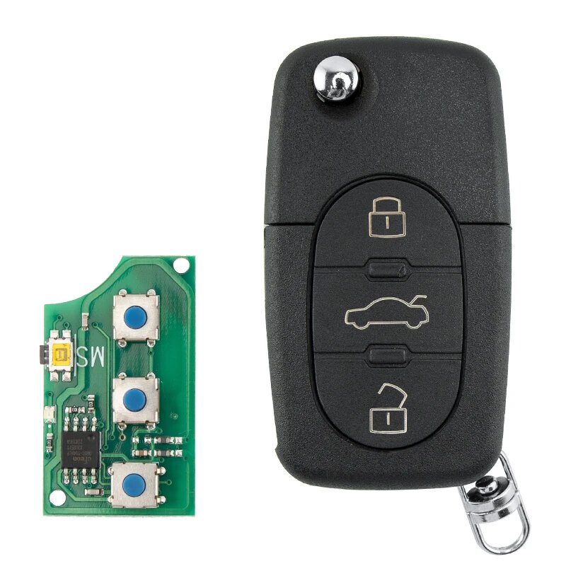 DAhai флип дистанционный ключ от автомобиля 433 МГц ID48 чип для Audi A3 A4 A6 A8 B5 TT RS4 Allroad Quattro 1994-2004 4D 0837231 4D 0837231 N 3 button, 4D0837231A-433MHZ