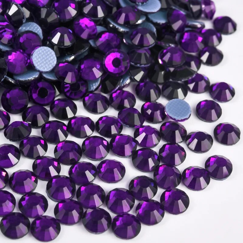 Bobohoo Стразы горячей фиксации стекло SS6-SS30 Фиолетовый, SS8-1440pcs, P286 Violet