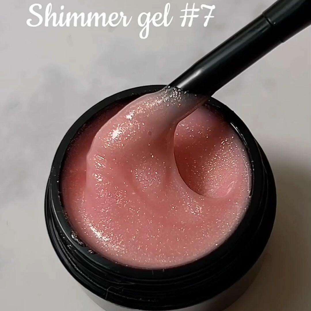 Y.ME Гель моделирующий Shimmer Gel 07 (бежево-розовый) 15 мл / с мелким шиммером, нюдового оттенка, для маникюра и педикюра