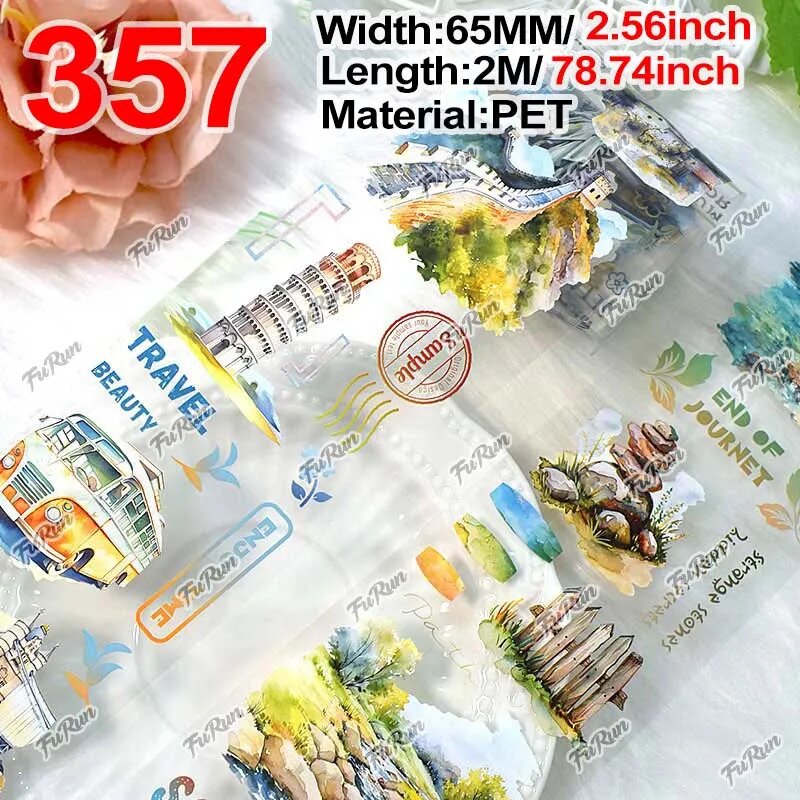 Прозрачная малярная лента ПЭТ для скрапбукинга 2 м 357