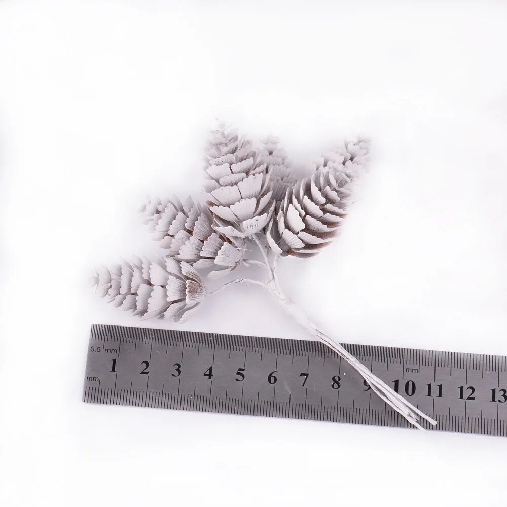 Искусственные белые елочные шишки MENGHAO, набор из 6 штук темно-розовый