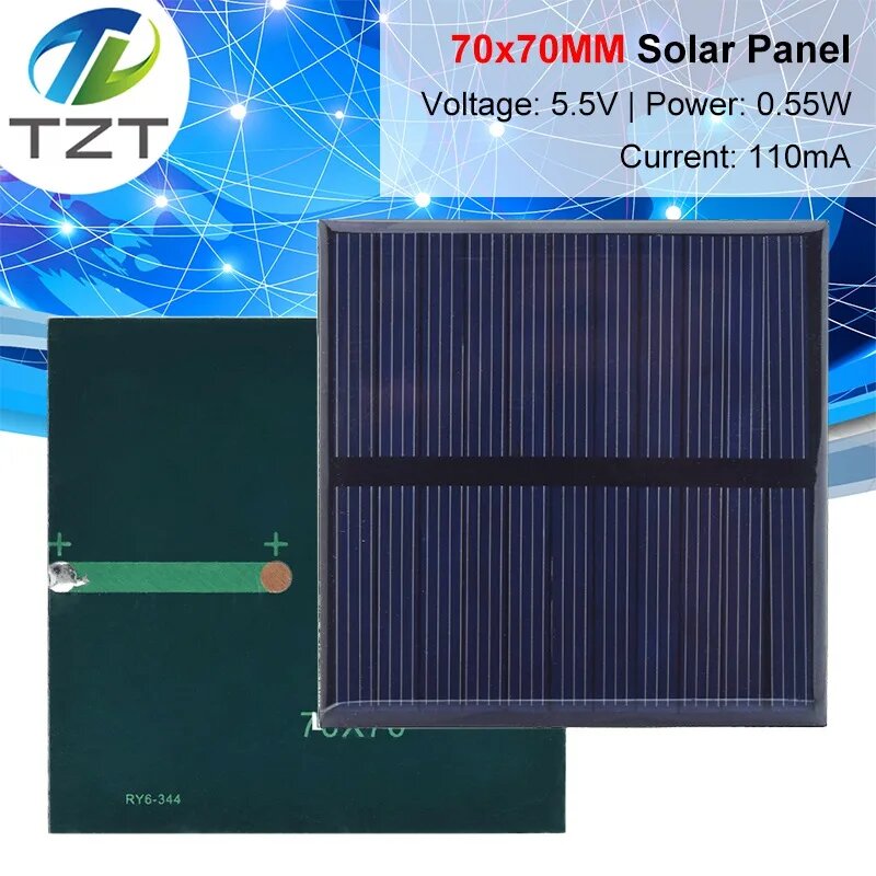 Солнечная панель TZT 5,5В для зарядки телефона 1PCS