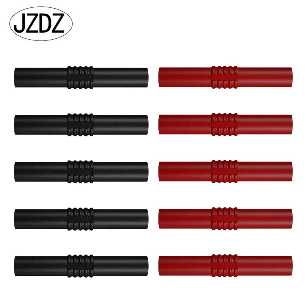 Адаптер-удлинитель банан JZDZ, 10 шт, черный/красный