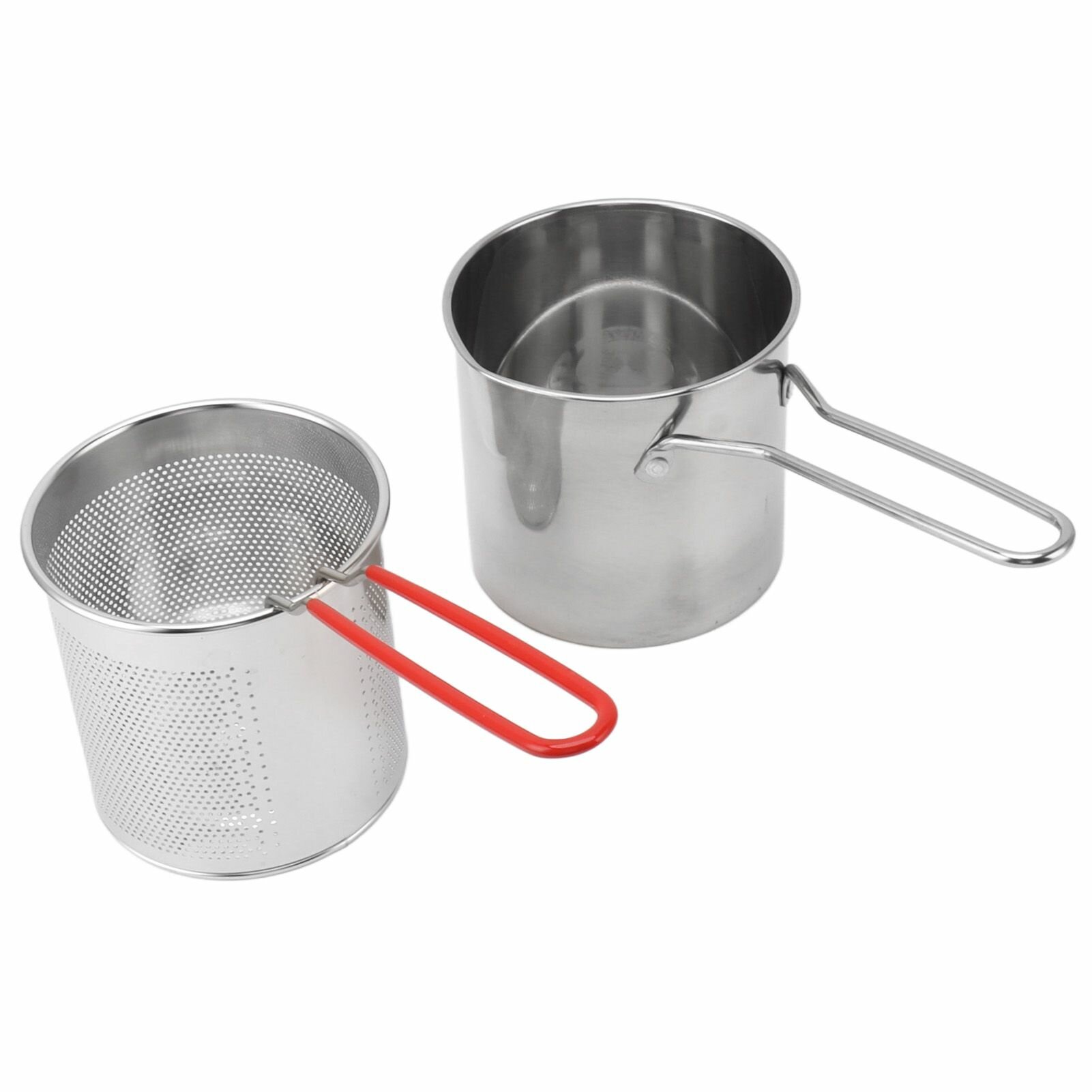 Кастрюля для фритюрницы Сковорода для бульона из нержавеющей стали 304 с сетчатым фильтром корзиной и ручкой