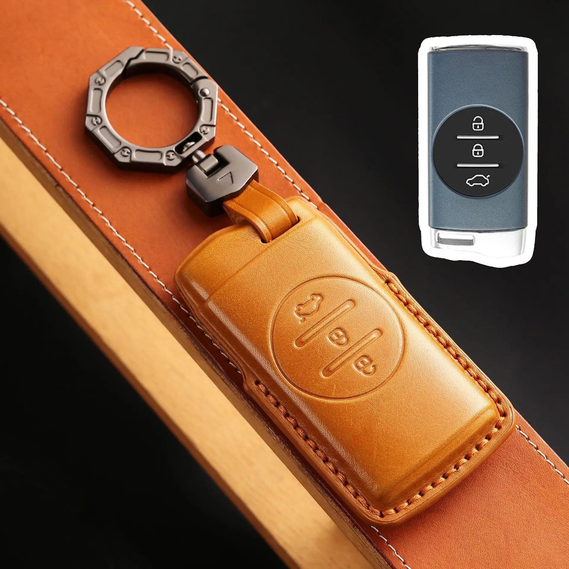 Кожаный чехол для автомобильного ключа, чехол для Chery Tiggo 4 5X 7 Pro 8 Exeed Txl Tx Коричневый