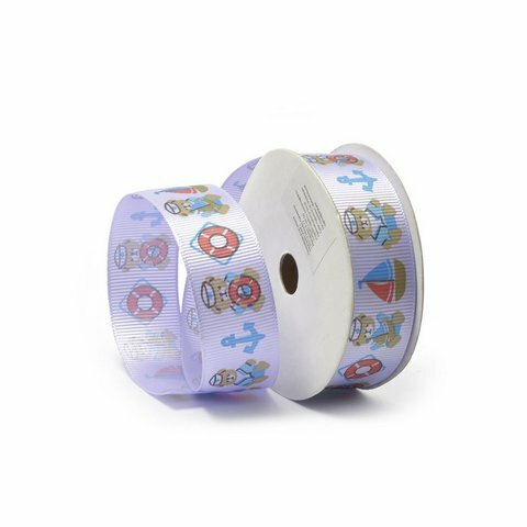 Лента декоративная IDEAL репсовая, с рисунком, ширина 25 мм, длина 9,14 м