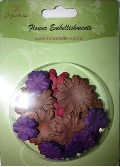 Бумажные цветы Рукоделие для декора, диаметр цветка 30 мм