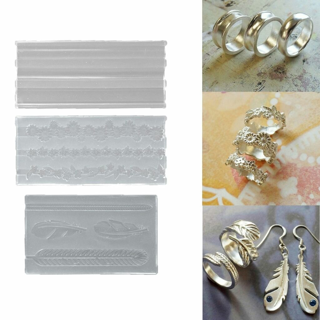 Серебряная глина силиконовая форма для колец ручной работы из серебряной глины-3 модели перьев