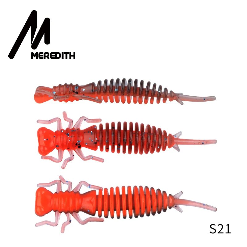 MEREDITH Larva Силиконовые приманки 50 мм, 62 мм, 85 мм Красный, 85mm 4pcs, S21