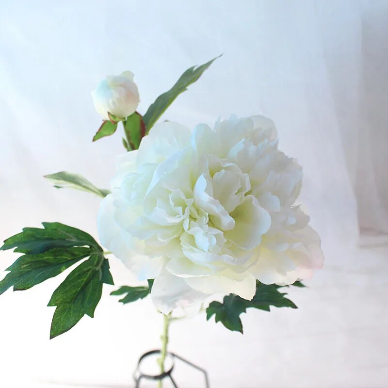 YO CHO Искусственные пионы белые и розовые Белый, White