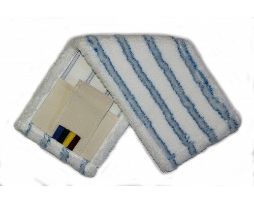 МОП плоский микрофибра белая с мягким абразивом карман+ремень 50см ОптК 50s /2 шт.