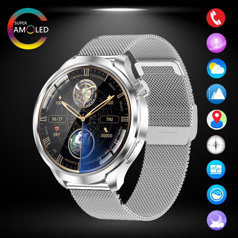 2024 Прочные умные часы мужские наручные часы с альтиметр барометр, Компас, GPS-трек движения, водонепроницаемый IP67