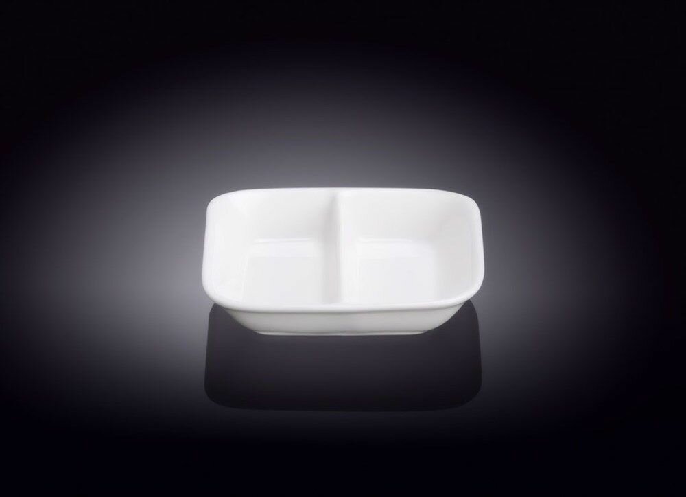 Емкость для соуса квадратная с разделителем 8,5х8,5 см. Wilmax