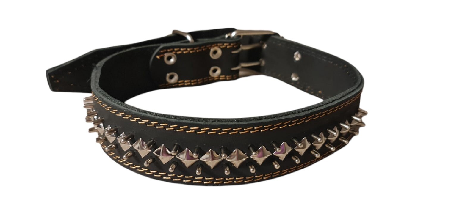 Ошейник SoGood для крупных(больших) и средних собак кожа c двух сторон с декоративными шипами 72х4.5см