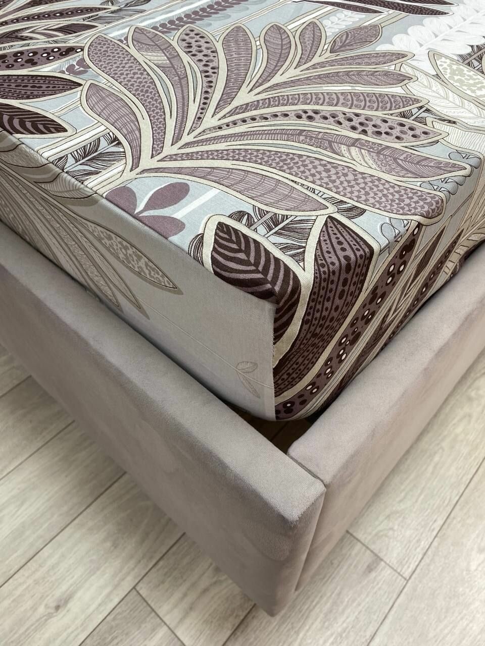 Kerimov GROUP простыня, бязь, 200x200, евро, на резинке, хлопок 100%, гипоаллергенная